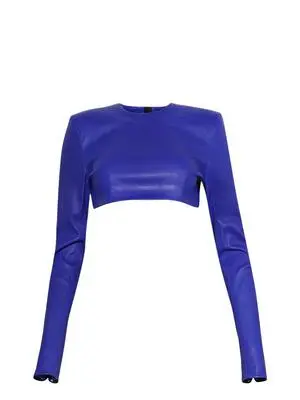 LAQUAN SMITH Cropped Long-sleeve Shirt - Blue
