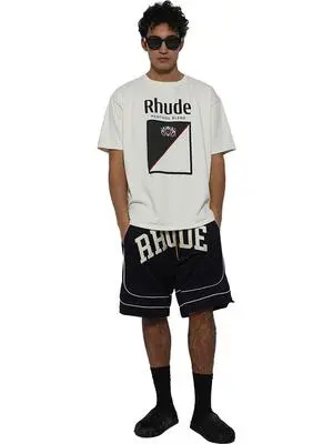Rhude Logo Embroidered Baggy Shorts - Blue