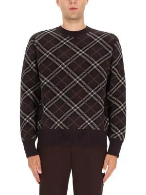 Burberry Check Pullover - Brown