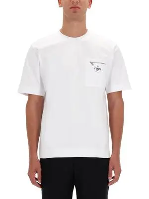 Fendi Logo Pocket T-shirt - White