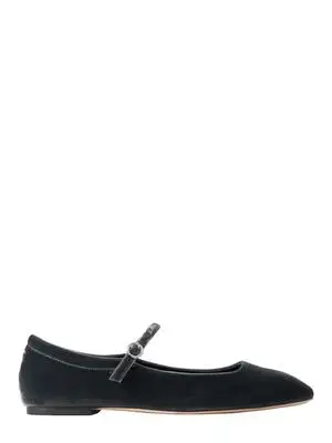 AeydĒ Uma Velvet Mary Jane Ballet Flats - Gray