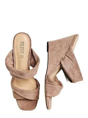 SILENT D X @loverlygrey Kathy Wedge Heels - Taupe