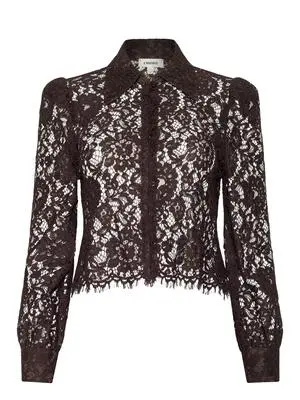 L'Agence Anita Lace Blouse - Dark Brown