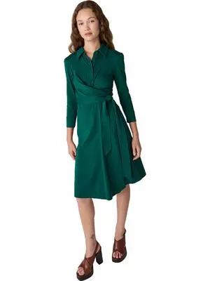 Diane Von Furstenberg Sana Knee Length Dress - Evergreen