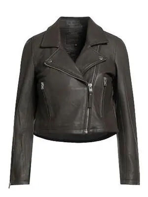 Bolongaro Trevor Biker Jacket In Sheepskin Leather - Grey