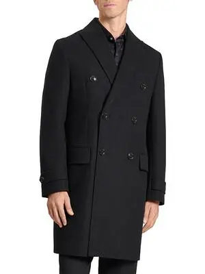 Ted Baker London Winthrop Wool Blend Coat - Black