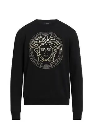 Versace Sweatshirt With Embroidered Logo And Studs - Black