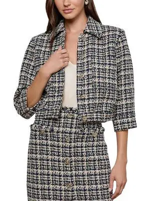 L'Agence Jia Crop Jacket - Mignight Multi Tweed