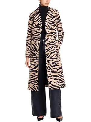 Cara Cara Karlie Zebra Velveteen Trench Coat - Zebra Blush