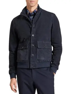 Ted Baker London Weir Suede Bomber Jacket Navy