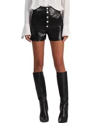 Alice + Olivia Baylor Faux Leather Shorts - Black