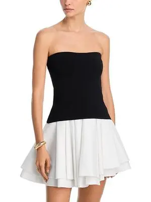 Simkhai Isabelle Strapless Mini Dress - Black Multi