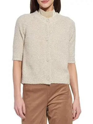 Lyssé Kennedy Short Sleeve Cardigan - Silk Cream