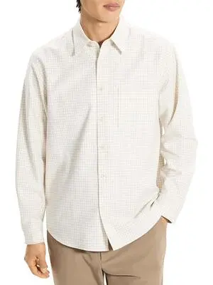 Theory Weekend Woods Check Long Sleeve Shirt - Winter Ivory Multi