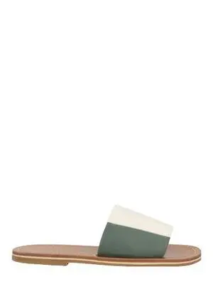 Bally Emerald Lambskin Slide Sandals - Green