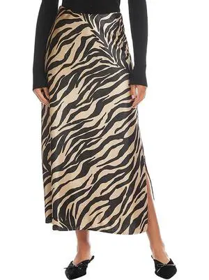 Fifteen Twenty Evy Velvet Maxi Skirt In Print - Zebra