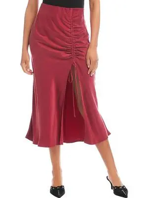 Fifteen Twenty Fiona Shirred Midi Skirt - Brick