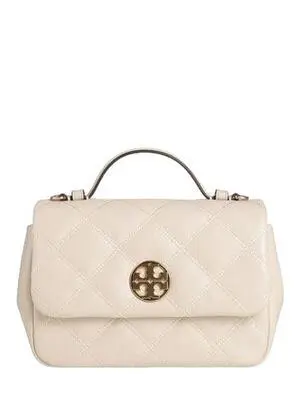 Tory Burch Quilted Leather Flap Bag - Beige