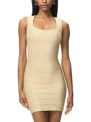 Herve Leger Mirabel Bandage Mini Dress - Metallic Gold