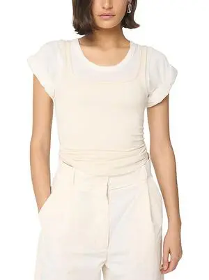 THE LINE BY K Daqi Layered Look Top - White/vanilla