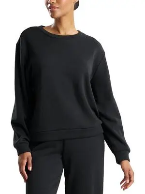 NATORI EDIT Nova Cozy Brushed Knit Crew Neck Top Black