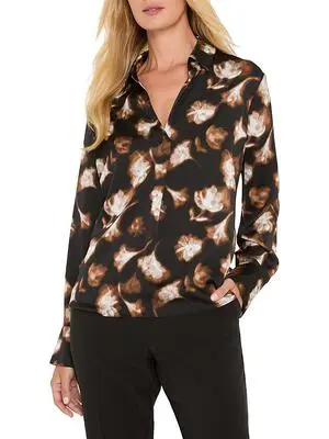 NIC+ZOE Golden Ginko Top - Black Multi