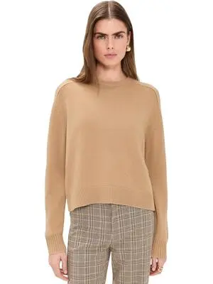 Theory Cropped Cashmere Pullover Sweater - New Camel