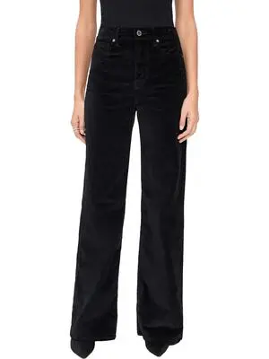 Veronica Beard Taylor High-rise Wide-leg Velvet Pants - Black