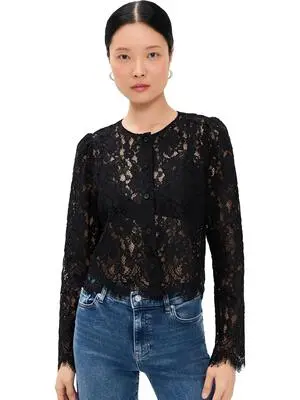 FRAME The Lace Blouse - Black