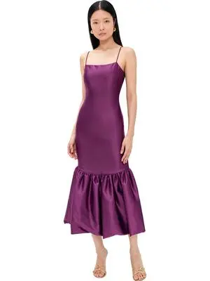 Caroline Constas Sydney Ruffle Hem Gown - Amethyst
