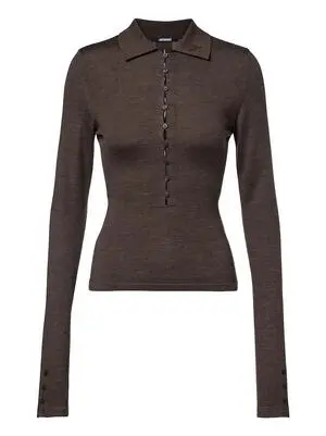 Jacquemus Wool Polo Shirt - Brown