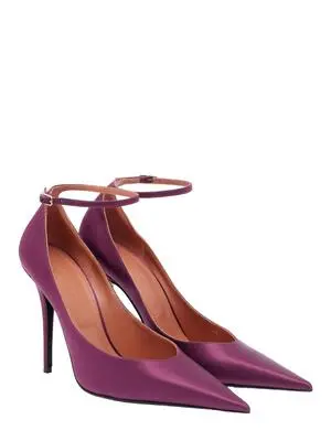 Amina Muaddi Anok 105 Satin Pumps - Purple
