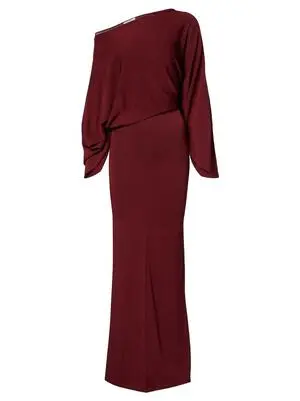 AYA MUSE One-shoulder Maxi Dress - Burgundy