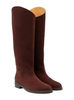 Loro Piana Kilda Suede Knee-high Boots - Brown