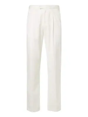 THE ROW Belamy Cotton And Cashmere Straight Pants - White