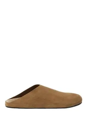 THE ROW Hudson Suede Mules - Beige