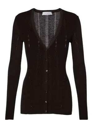 Gabriela Hearst Lillian Rib-knitted Wool Cardigan - Black