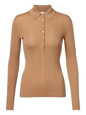 Gabriela Hearst Sophia Wool Polo Sweater - Beige