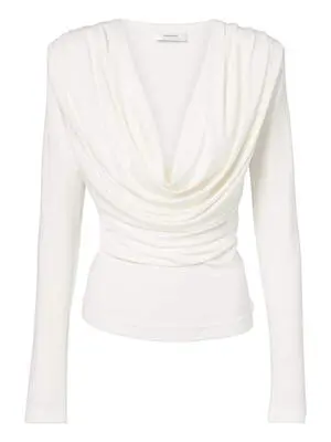 Wardrobe.NYC Draped Jersey Top - White