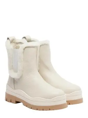 Bogner Arosa Shearling-lined Leather Ankle Boots - White