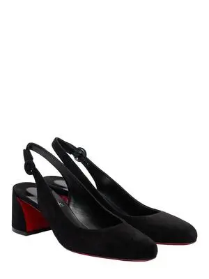 CHRISTIAN LOUBOUTIN So Jane 55 Suede Slingback Pumps - Black