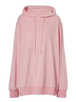 Hunza G Logo Cotton Terry Hoodie - Pink