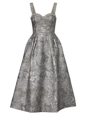 Rebecca Vallance Sterling Metallic-effect Jacquard Cocktail Dress - Silver