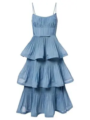 Zimmermann Tiered Bustier Dress - Blue