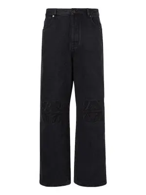 Loewe Anagram Wide-leg Jeans - Black