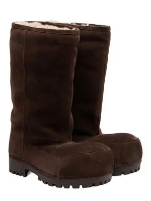 Balenciaga Alaska Suede Mid-calf Boots - Brown