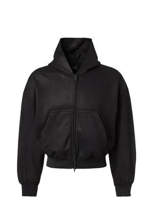 Balenciaga Cotton Jersey Zip-up Hoodie - Black