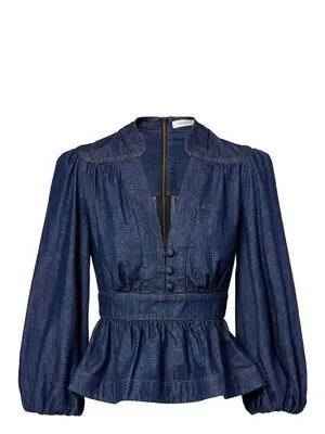 Zimmermann Awaken Denim Blouse - Blue