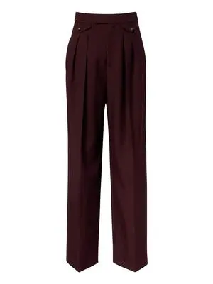 Chloé High-rise Virgin Wool Wide-leg Pants - Purple