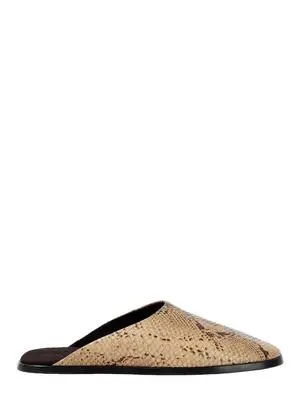 Fear Of God Snake-effect Leather Mules - Beige
